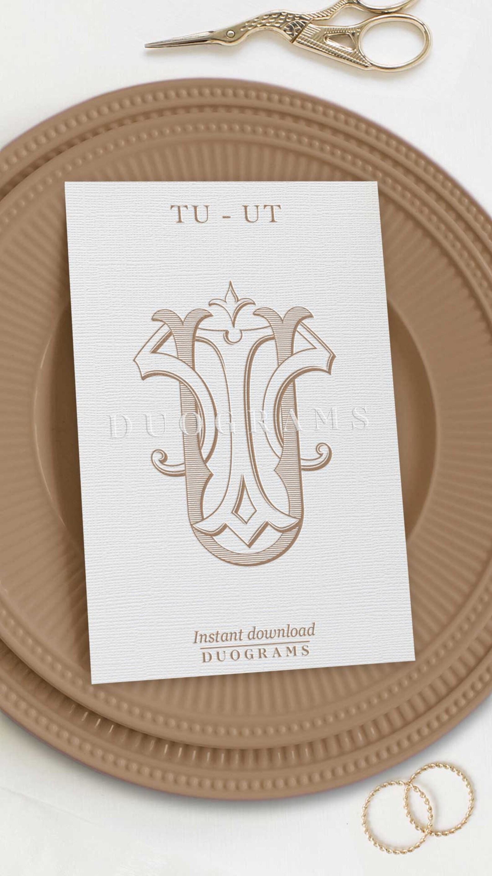 TU UT Wedding Monogram Letters Logo Design T U Digital Download SVG + 2 ...