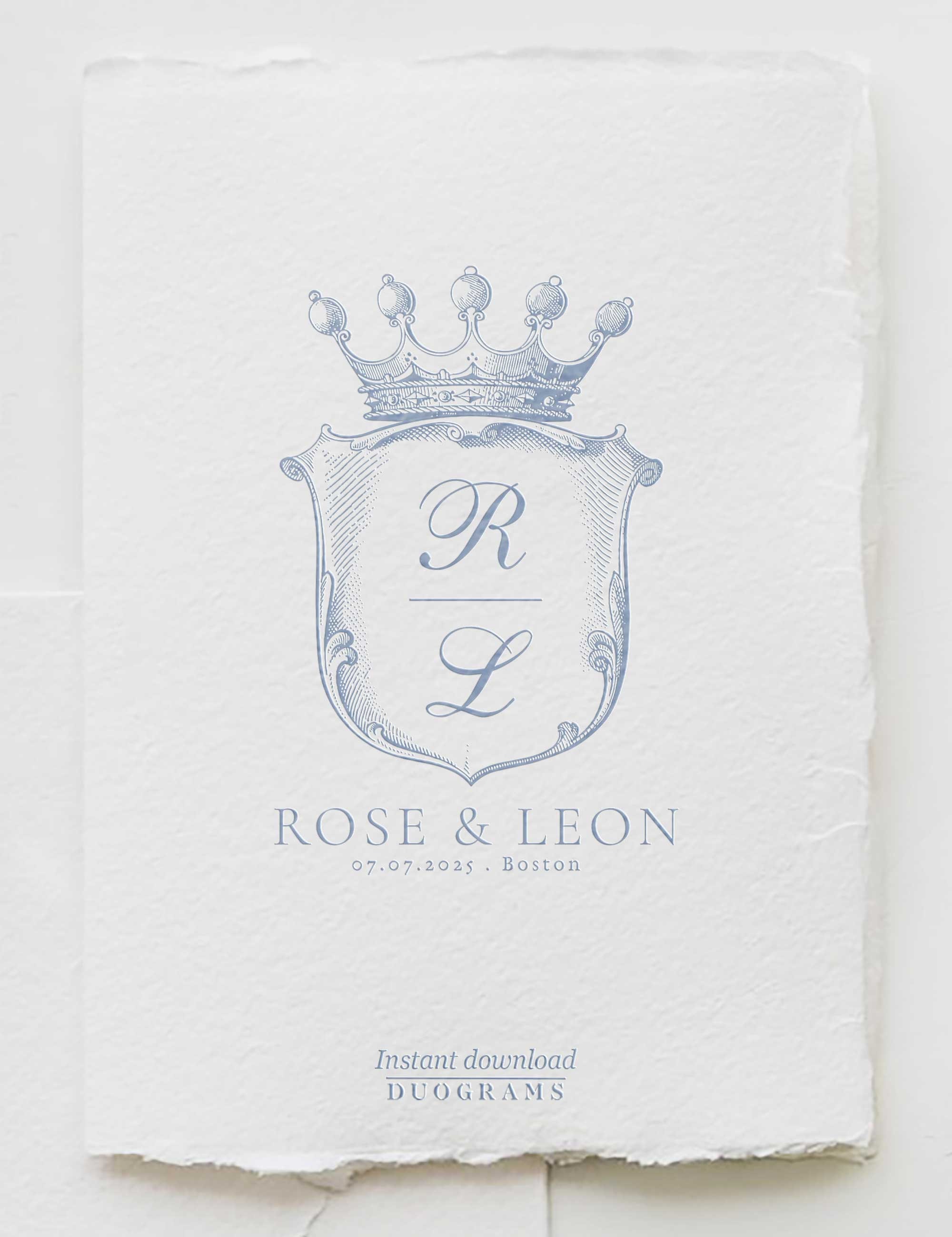 Wedding Crest Logo Design | Family Crest | Wedding Monogram Logo ...
