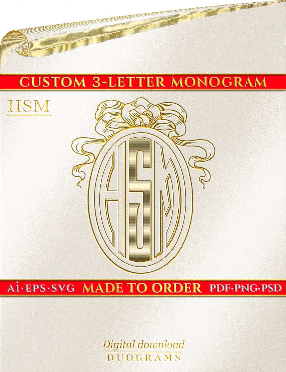 Three Letter Monogram, Bow Monogram, Custom Wedding Monogram Logo SVG ...