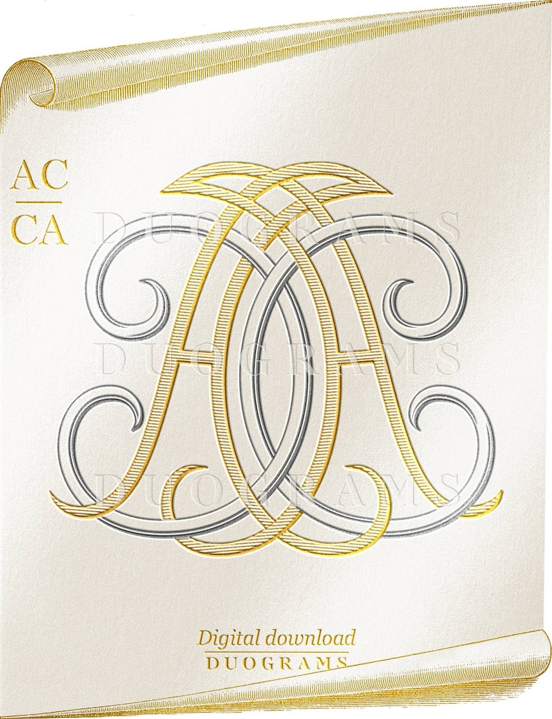 Wedding Monogram Logo Design AC CA Monogram Wreath SVG Digital Download ...