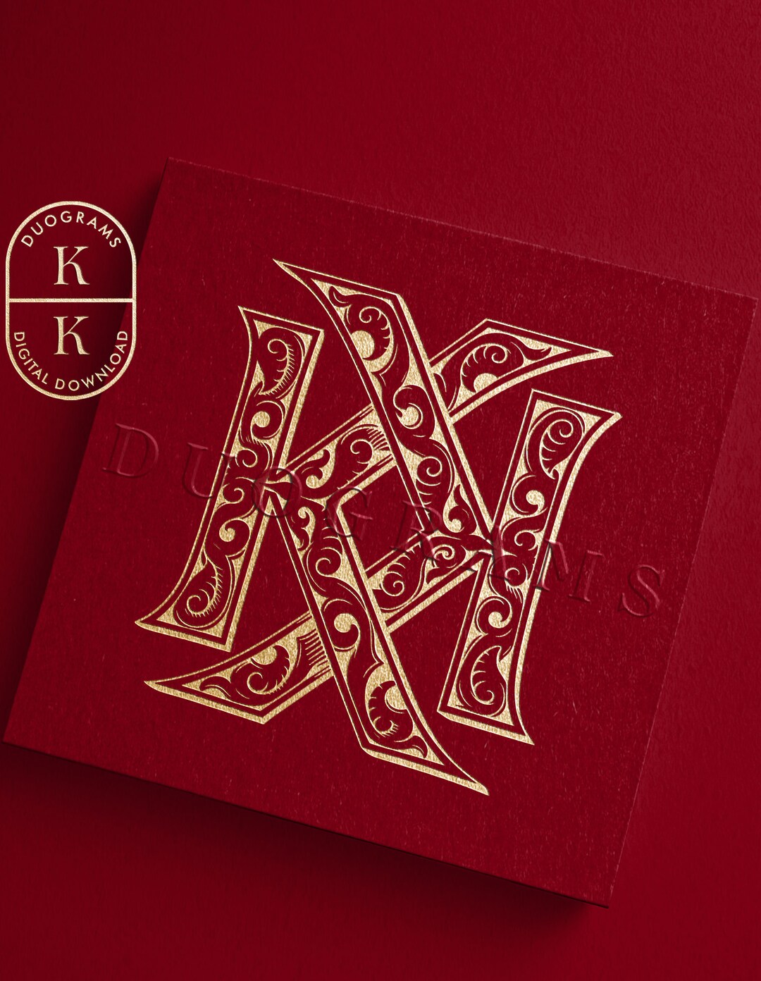 Vintage Monogram KK Wedding Logo Design K K Two Letter Monogram SVG ...