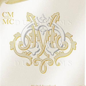 CM MC Wedding Monogram Logo Design C M Two Letter Monogram M C Digital ...