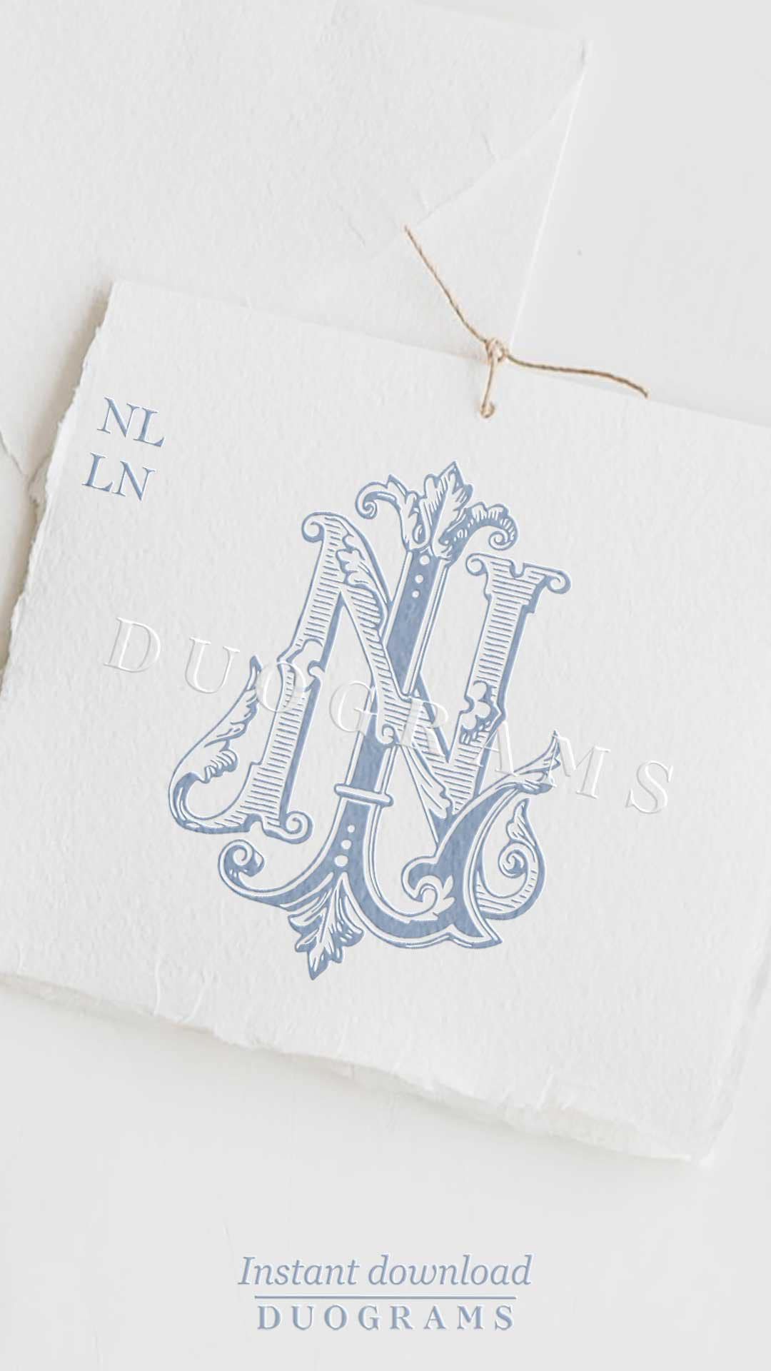 LN NL Vintage Wedding Monogram Logo Design SVG 2-letter Monogram L N ...