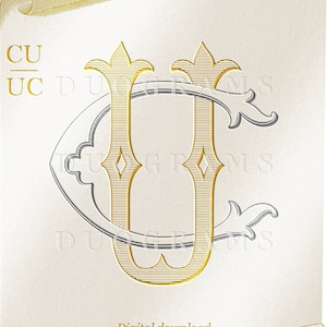 Vintage Monogram CU UC Digital Download - Etsy