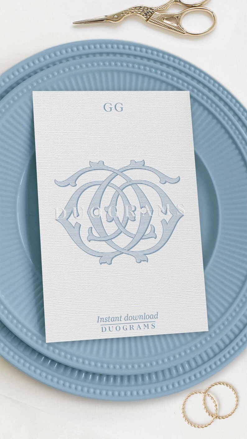 Double G Wedding Monogram Letters Design GG Digital Download SVG + 2 ...