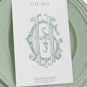 GH HG Wedding Monogram Logo Designs SVG 2-letter Monogram G H Digital ...
