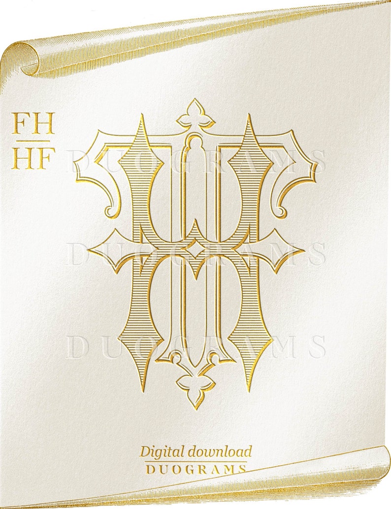 FH HF Wedding Monogram Logo Designs SVG Digital Download F H 2 Free ...