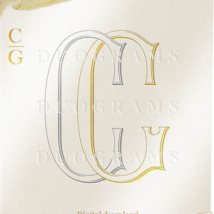 CG Wedding Monogram Logo Design SVG Two Letter Monogram C G Digital ...
