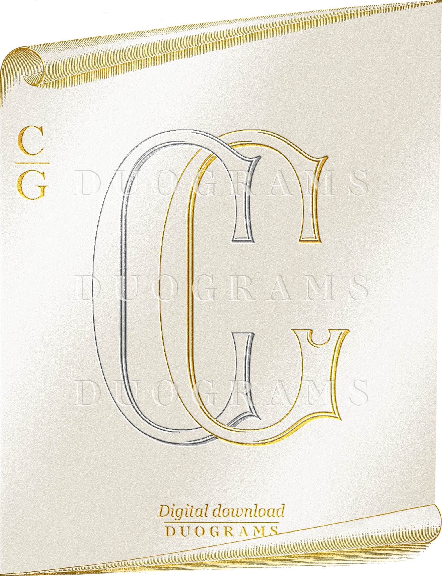 CG Wedding Monogram Logo Design SVG Two Letter Monogram C G Digital ...