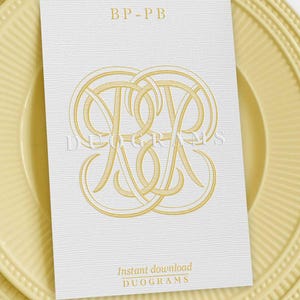 Vintage Wedding Monogram BP PB Monogram SVG - Etsy