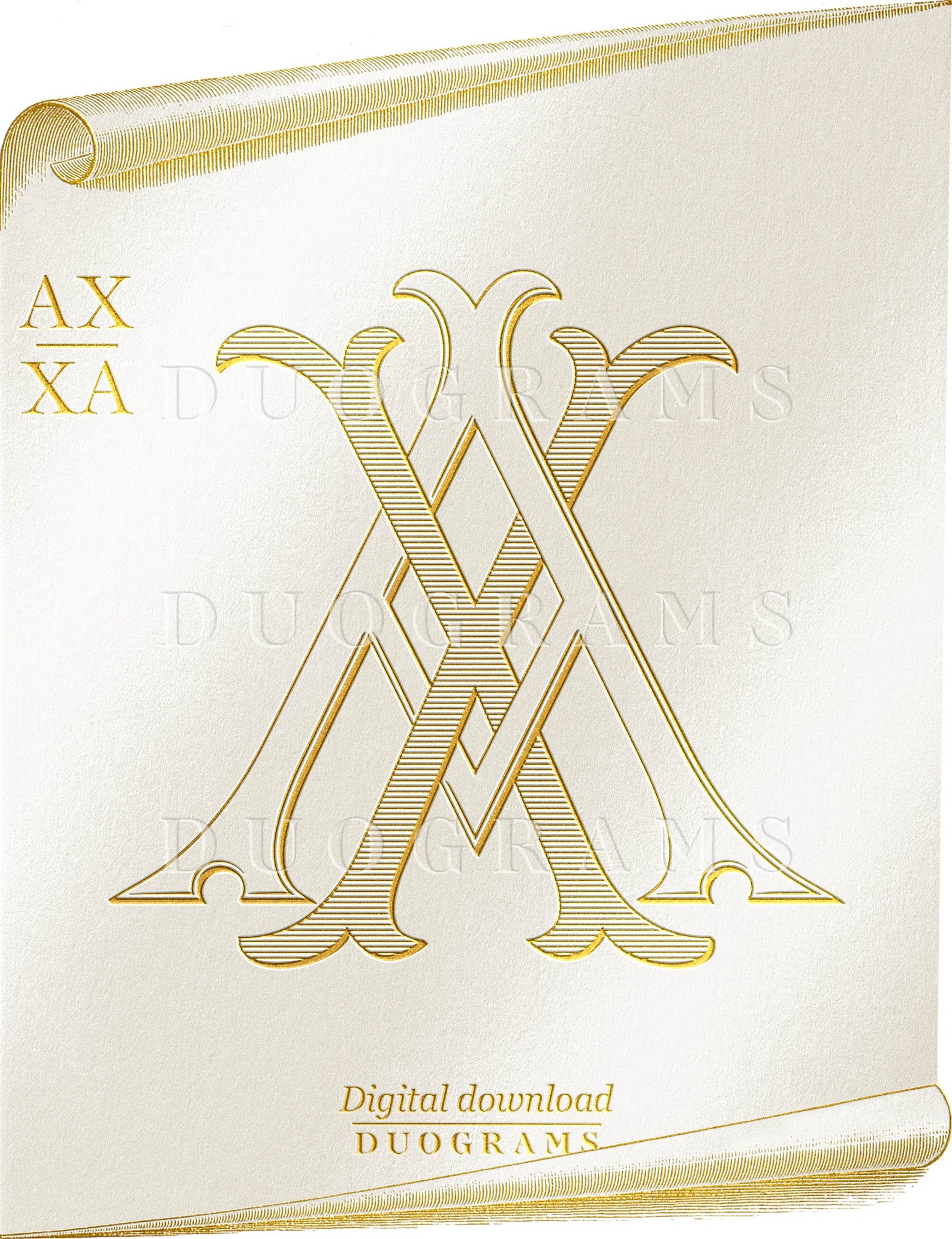 AX XA Monogram Logo Design SVG Digital Download A X + 2 Free Wreath - Etsy