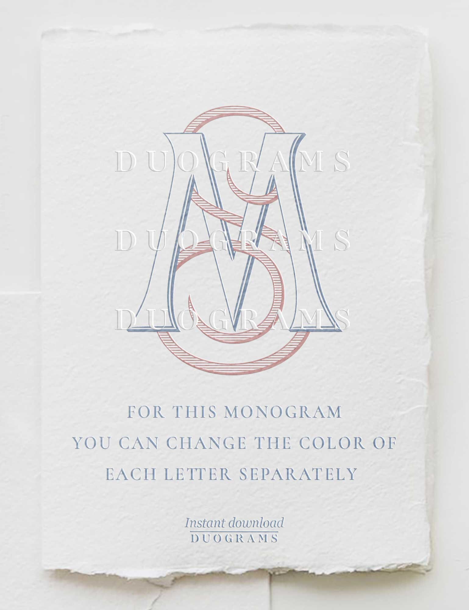 2 Letter Monogram MS or SM Wedding Monogram Logo Design M S Wedding ...