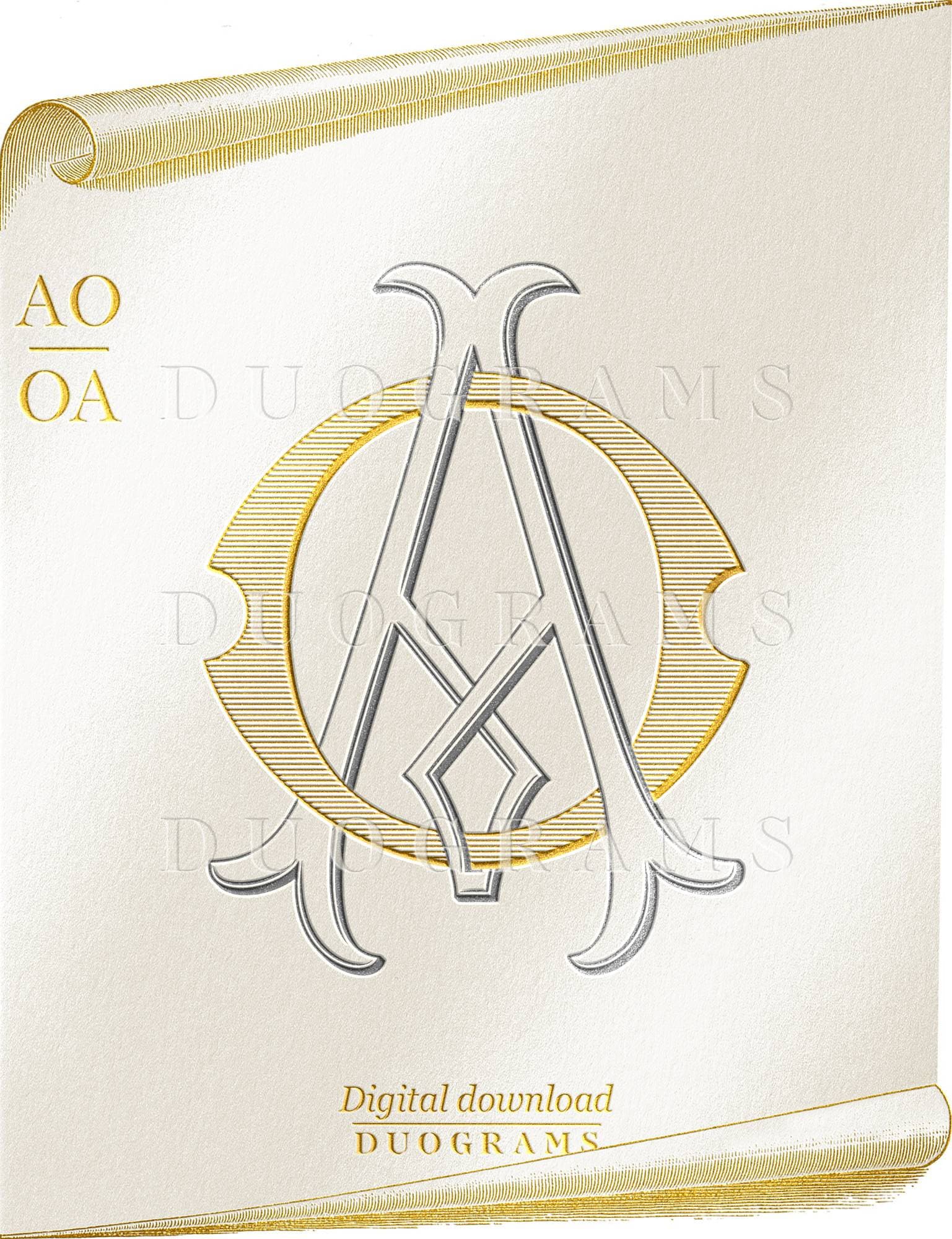 Wedding Monogram AO OA Digital Download - Etsy