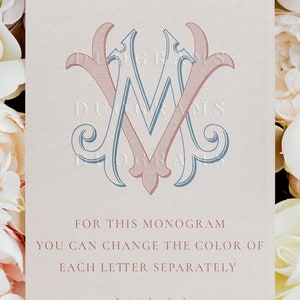 MV Vintage Wedding Monogram Logo VM Instant Download - Etsy