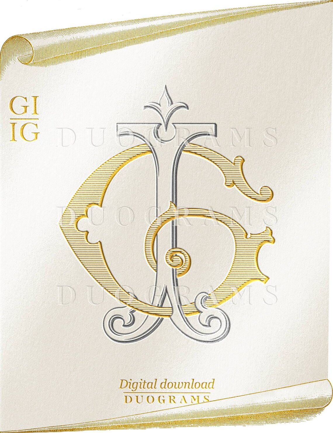 GI IG Wedding Monogram Letter Logo Initial Designs SVG Digital Download ...
