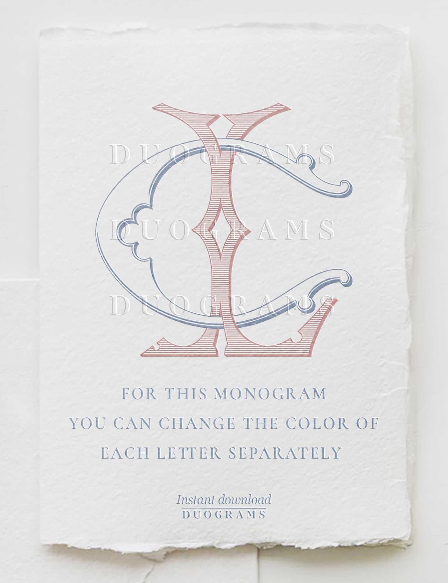 CL LC Wedding Monogram Logo Design SVG Two Letter Monogram C L Digital ...