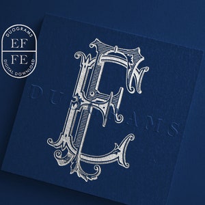 Wedding Monogram Logo EF or FE Duogram E F Vintage Monogram Design SVG ...