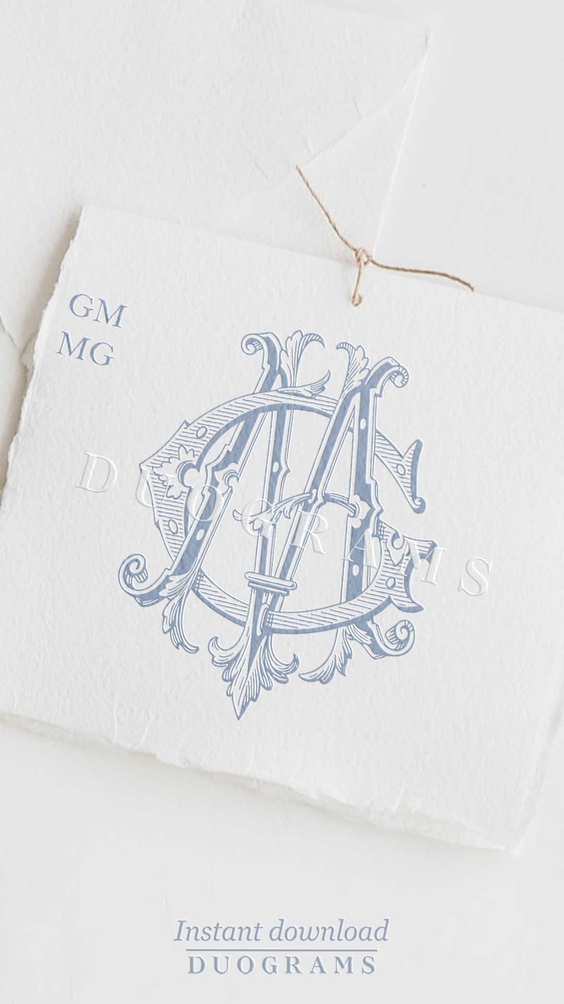 Interlocking Vintage Monogram GM or MG Two Letter Monogram Logo Design ...