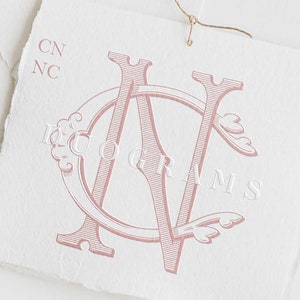 Wedding Monogram Logo Designs CN or NC Two Letter Interlocking Monogram ...