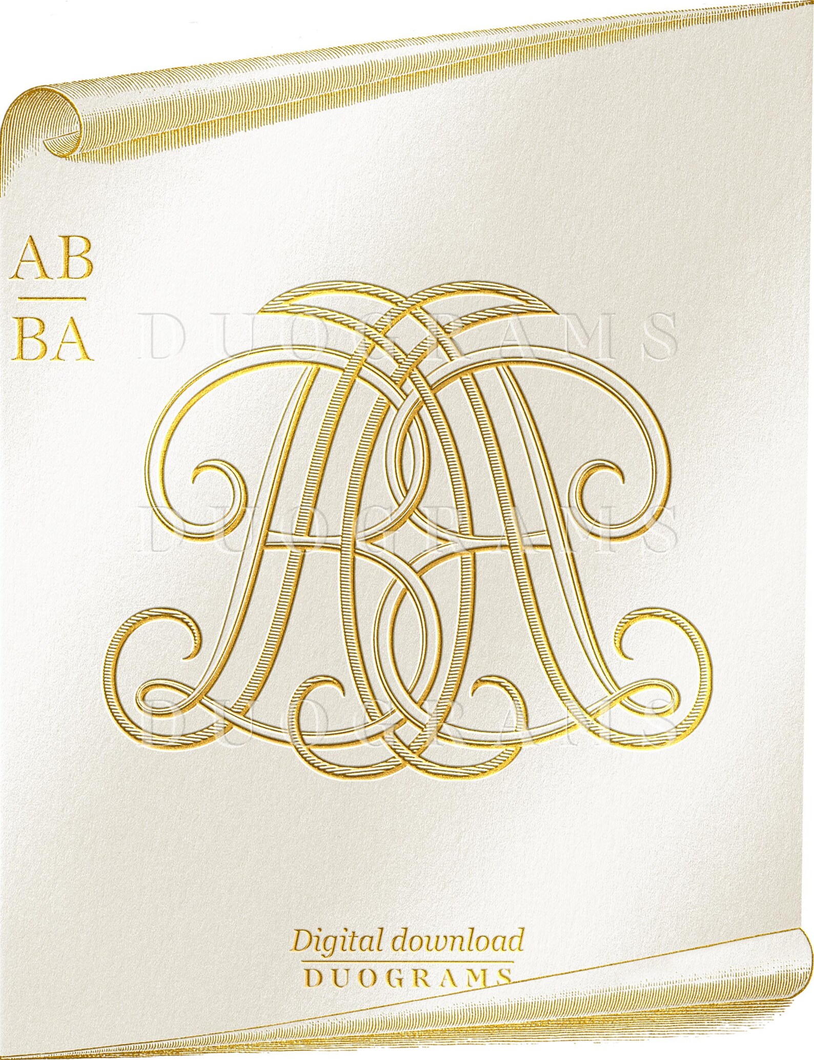 Wedding Monogram Logo Design AB BA Monogram Wreath SVG Digital Download ...
