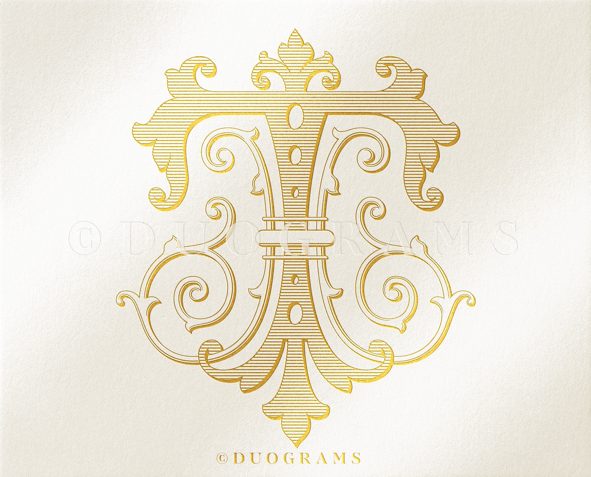 Vintage Wedding Monogram Logo HT TH Duogram H T Intertwined | Etsy