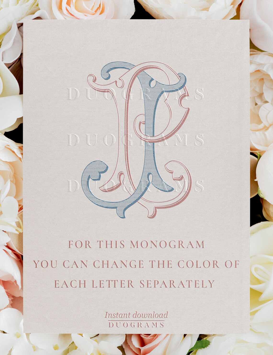 Wedding Monogram Logo Design JP PJ Monogram Wreath SVG Digital Download ...