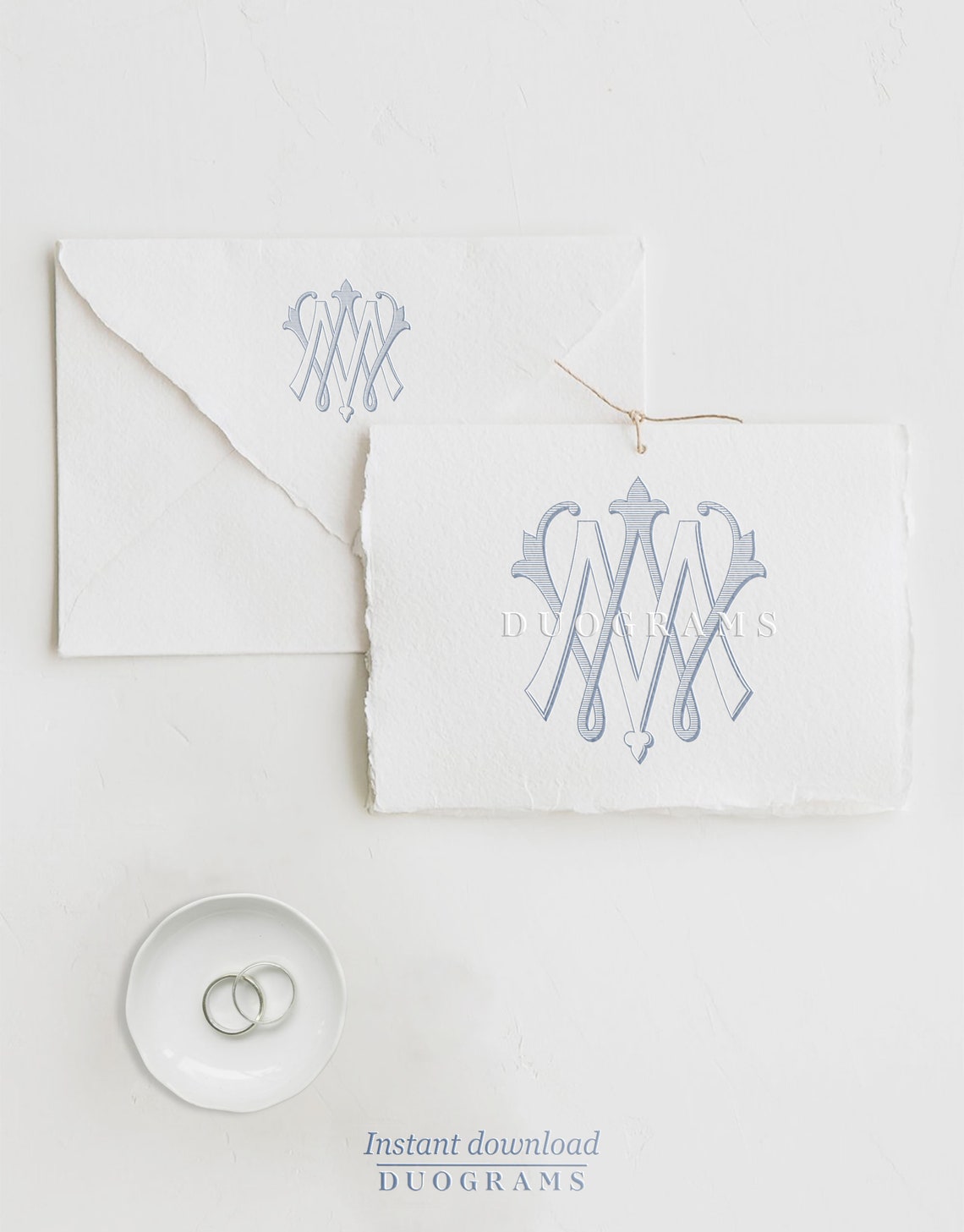 2-letter Wedding Monogram Logo MW or WM Interlocking Monogram Design M ...