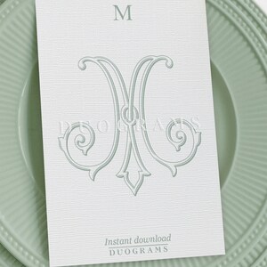Single Letter Monogram M Floral Wedding Monogram Logo Design SVG, PNG ...
