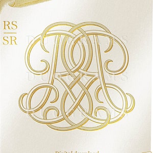 Wedding Monogram Logo RS SR Monogram Wreath SVG - Etsy