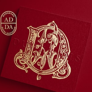 Vintage Monogram Logo Design AD DA Digital Download A D - Etsy