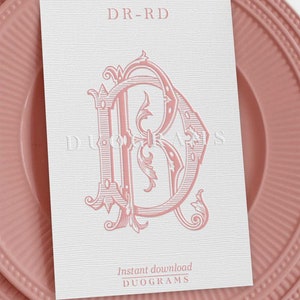 Interlocking Monogram Wedding DR or RD Vintage Monogram Logo Design D R ...