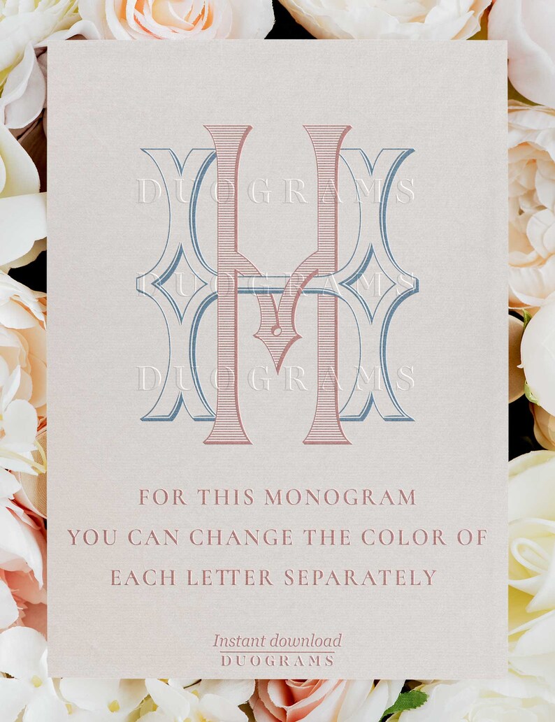 Double H Wedding Monogram Logo Design HH Initials 2 Free Monogram ...