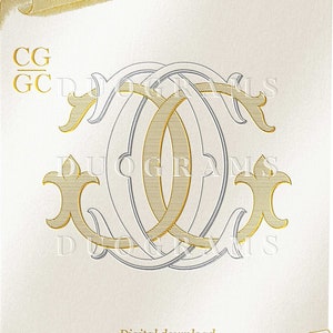 Interlocking Wedding Monogram CG or GC, 2 Letter Monogram Logo Design ...
