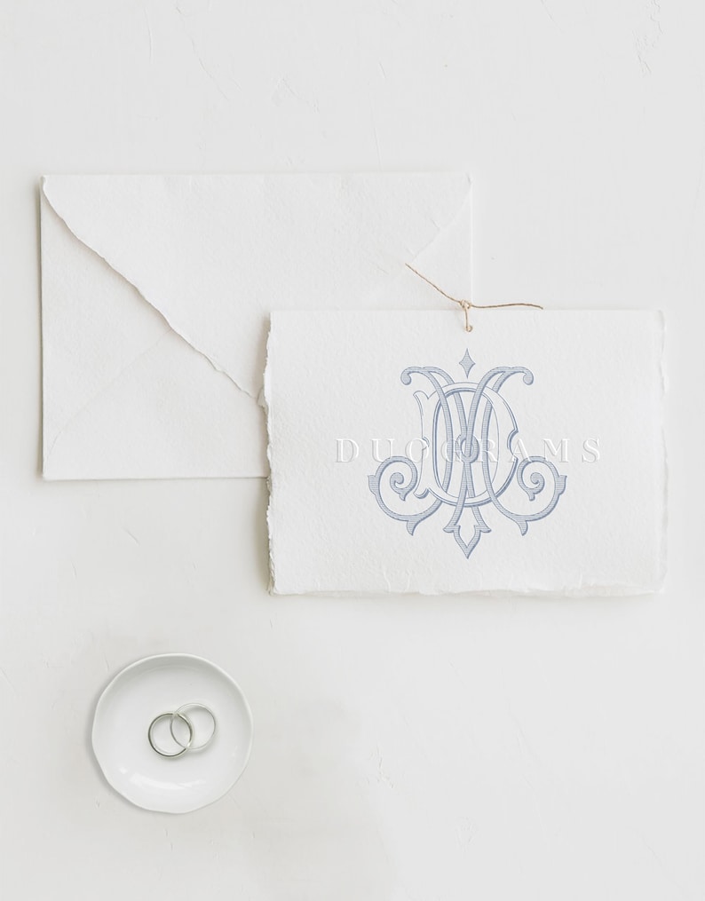 Vintage Wedding Monogram Logo MD DM Duogram M D Intertwined Monogram ...