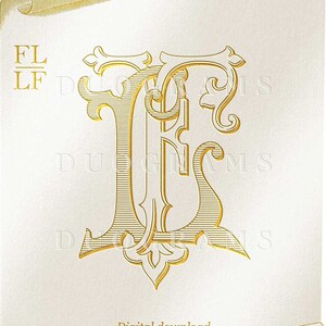 FL LF Vintage Wedding Monogram Logo Design F L Digital Download + 2 ...