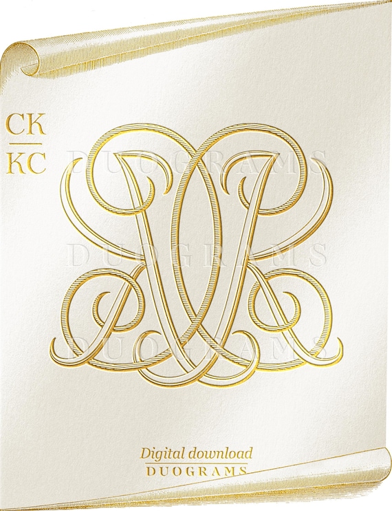 Wedding Monogram Logo Design CK KC Monogram Wreath SVG Digital - Etsy