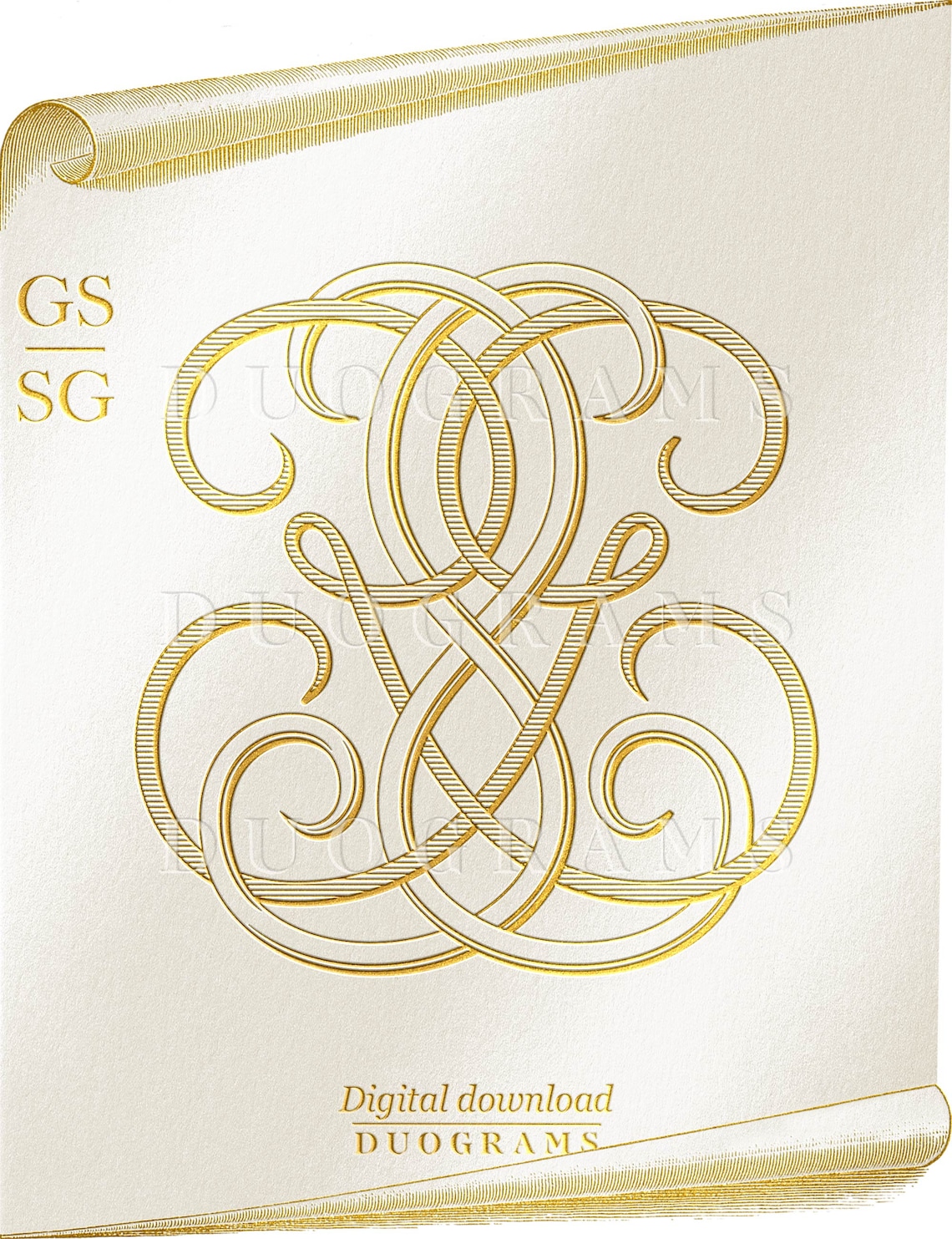 Wedding Monogram Logo Design GS SG Monogram Wreath SVG Digital - Etsy