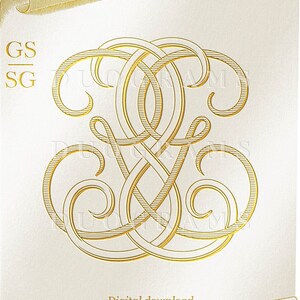 Wedding Monogram Logo Design GS SG Monogram Wreath SVG Digital Download ...