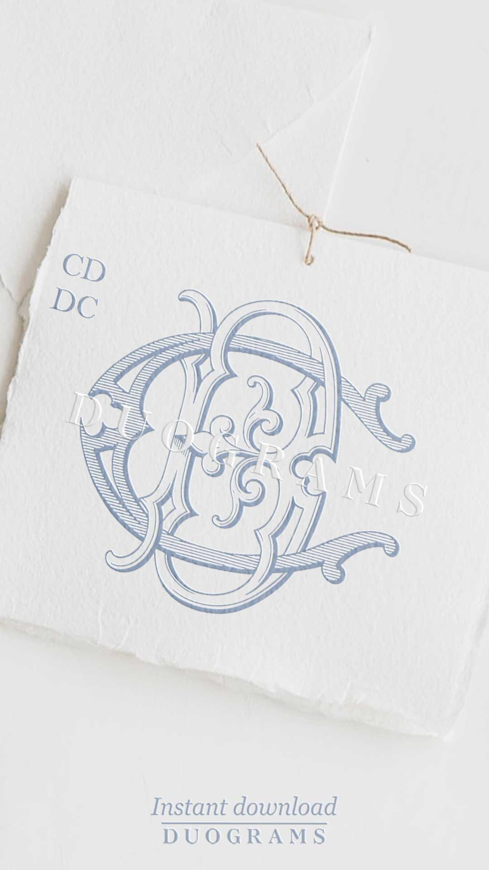 Vintage Wedding Monogram Logo CD or DC Two Letter Monogram Design C D ...
