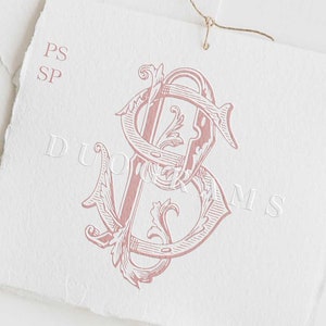 PS SP Vintage Wedding Monogram Logo Design SVG 2-letter Monogram P S ...