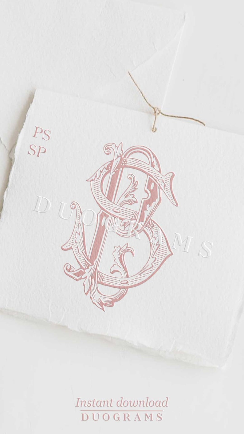 PS SP Vintage Wedding Monogram Logo Design SVG 2-letter Monogram P S ...
