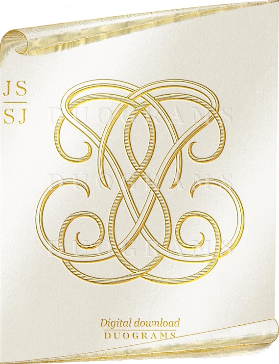 Wedding Monogram Logo Design JS SJ Monogram Wreath SVG Digital - Etsy