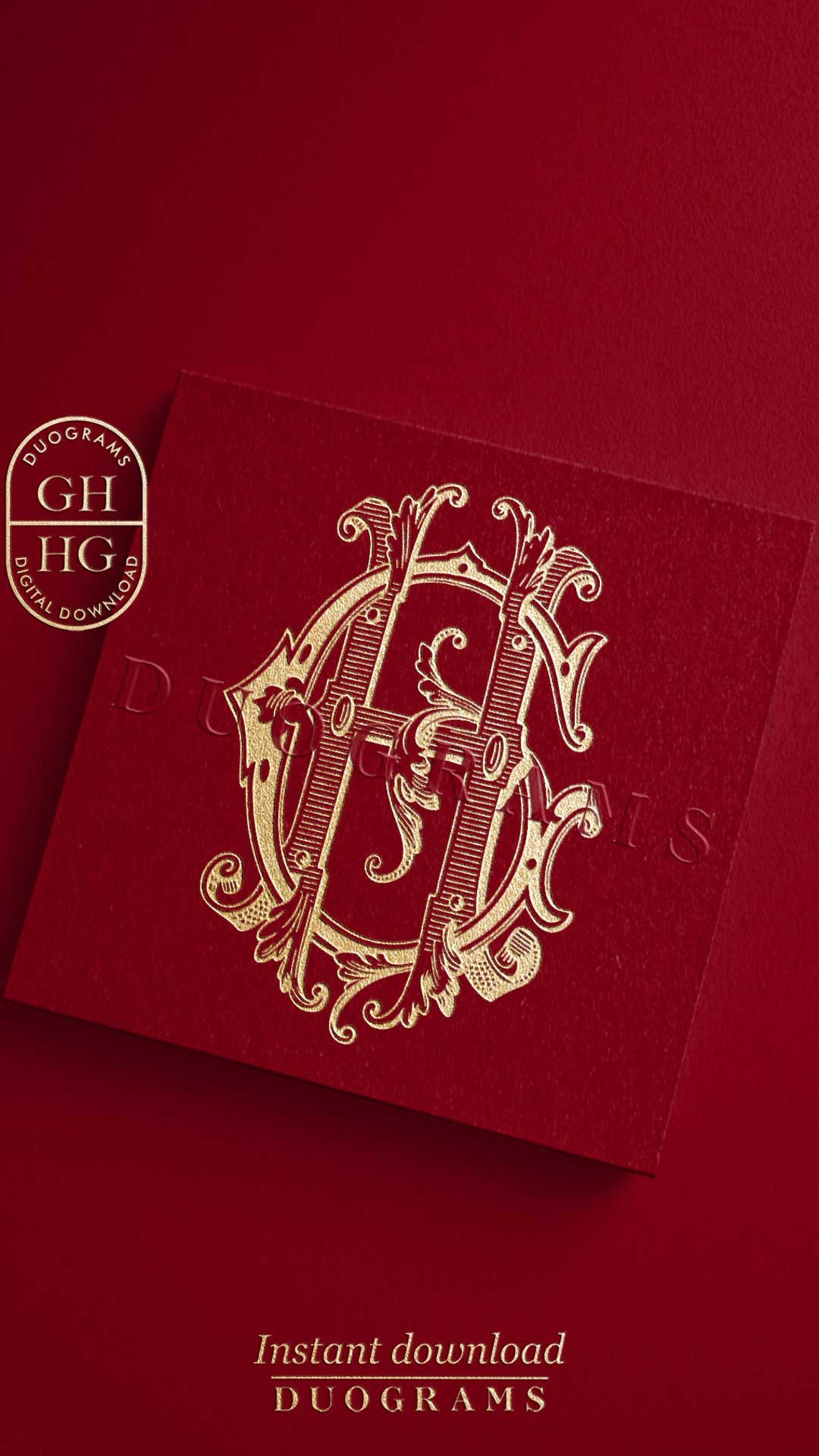 GH HG Wedding Monogram Logo Designs SVG 2-letter Monogram G H Digital ...