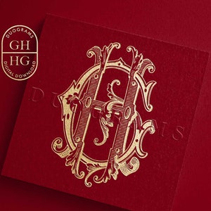 GH HG Wedding Monogram Logo Designs SVG 2-letter Monogram G H Digital ...