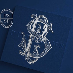 PS SP Vintage Wedding Monogram Logo Design SVG 2-letter Monogram P S ...