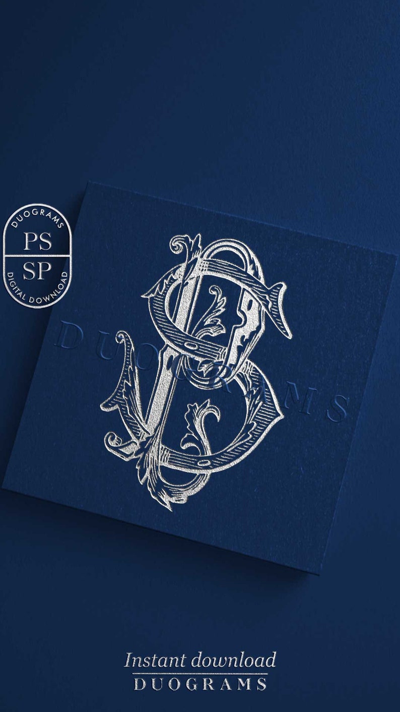 PS SP Vintage Wedding Monogram Logo Design SVG 2-letter Monogram P S ...