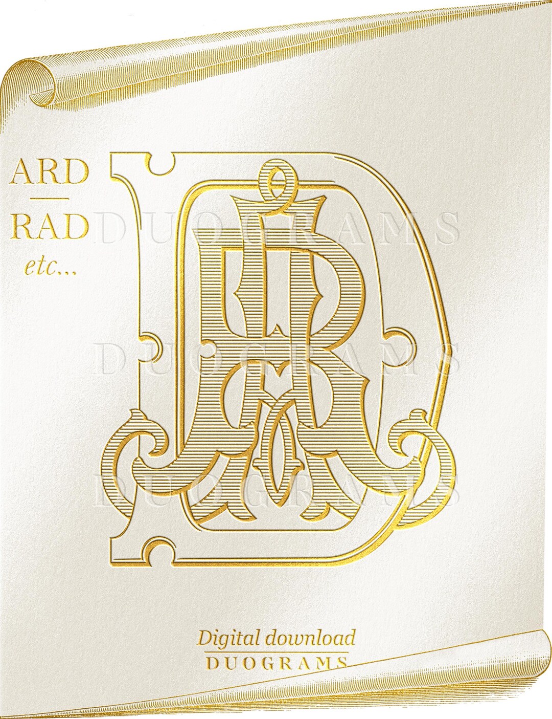 3 Letter Monogram ADR Wedding Monogram DAR RAD - Etsy