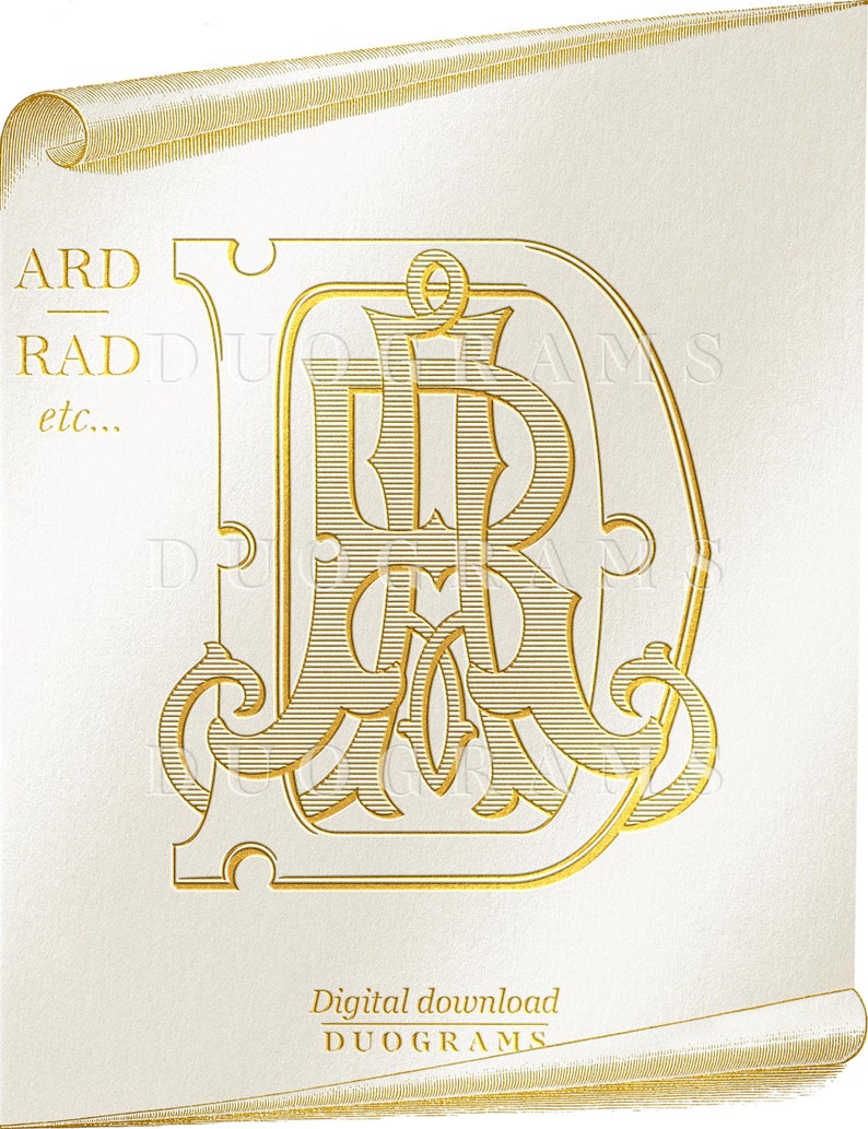 3 Letter Monogram ADR Wedding Monogram DAR RAD - Etsy