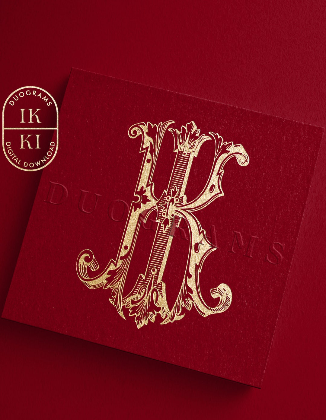 IK KI Vintage Wedding Monogram Logo Design SVG 2-letter Monogram I K ...