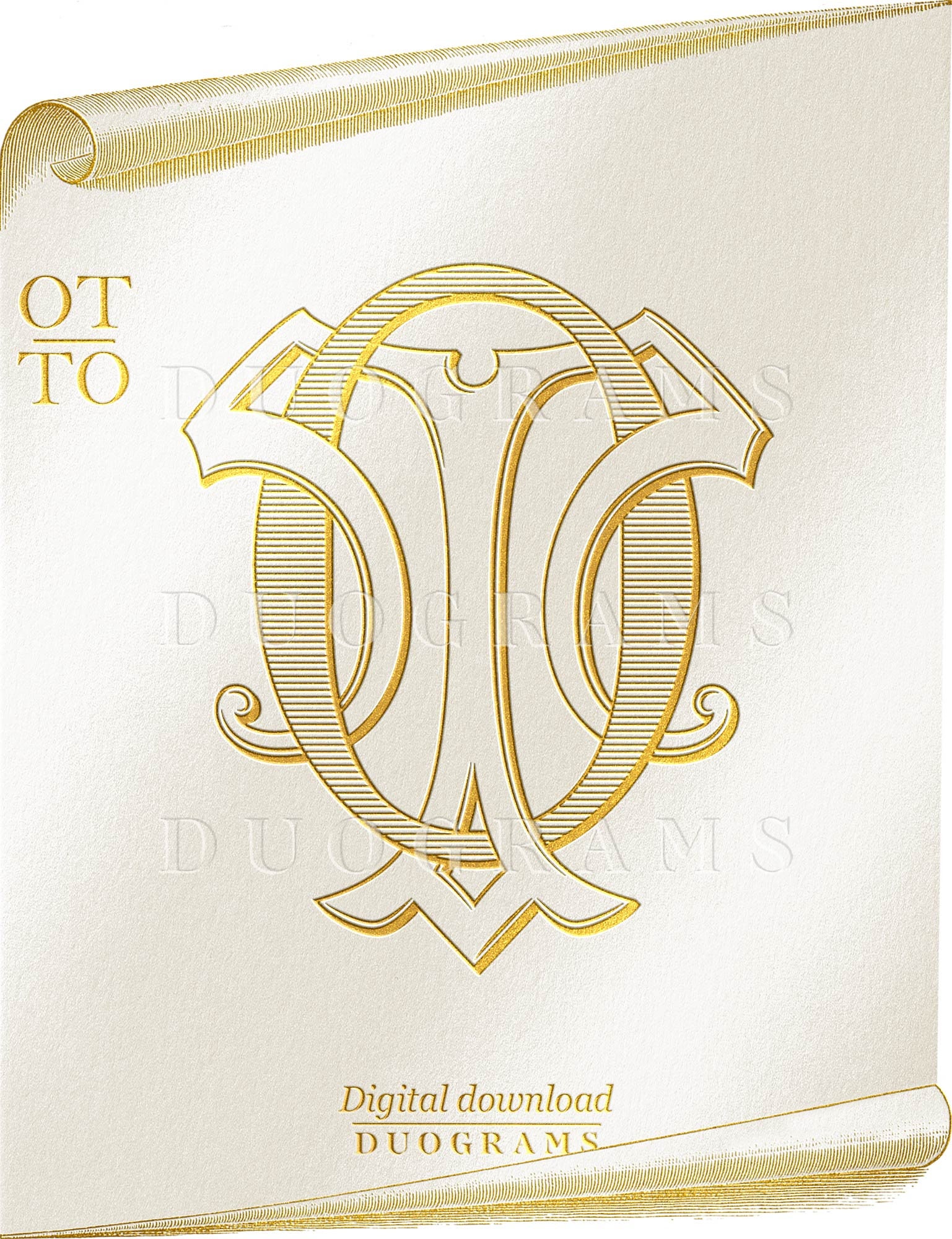 OT TO Vintage Two Letter Monogram Design O T T O Two Letter Monogram ...